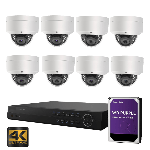 PK-81884 (Hikvision Generic 8ch/4k NVR with 8 x 4K/8MP Dome IP Camera ...